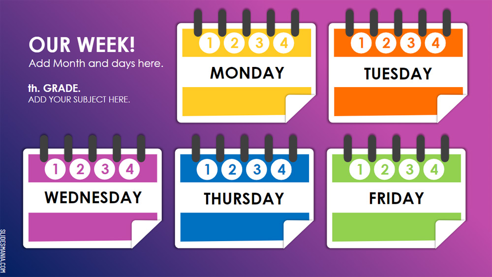 Download Weekly Planner for Online Lessons 【FREE】 - Powerpoint and ...